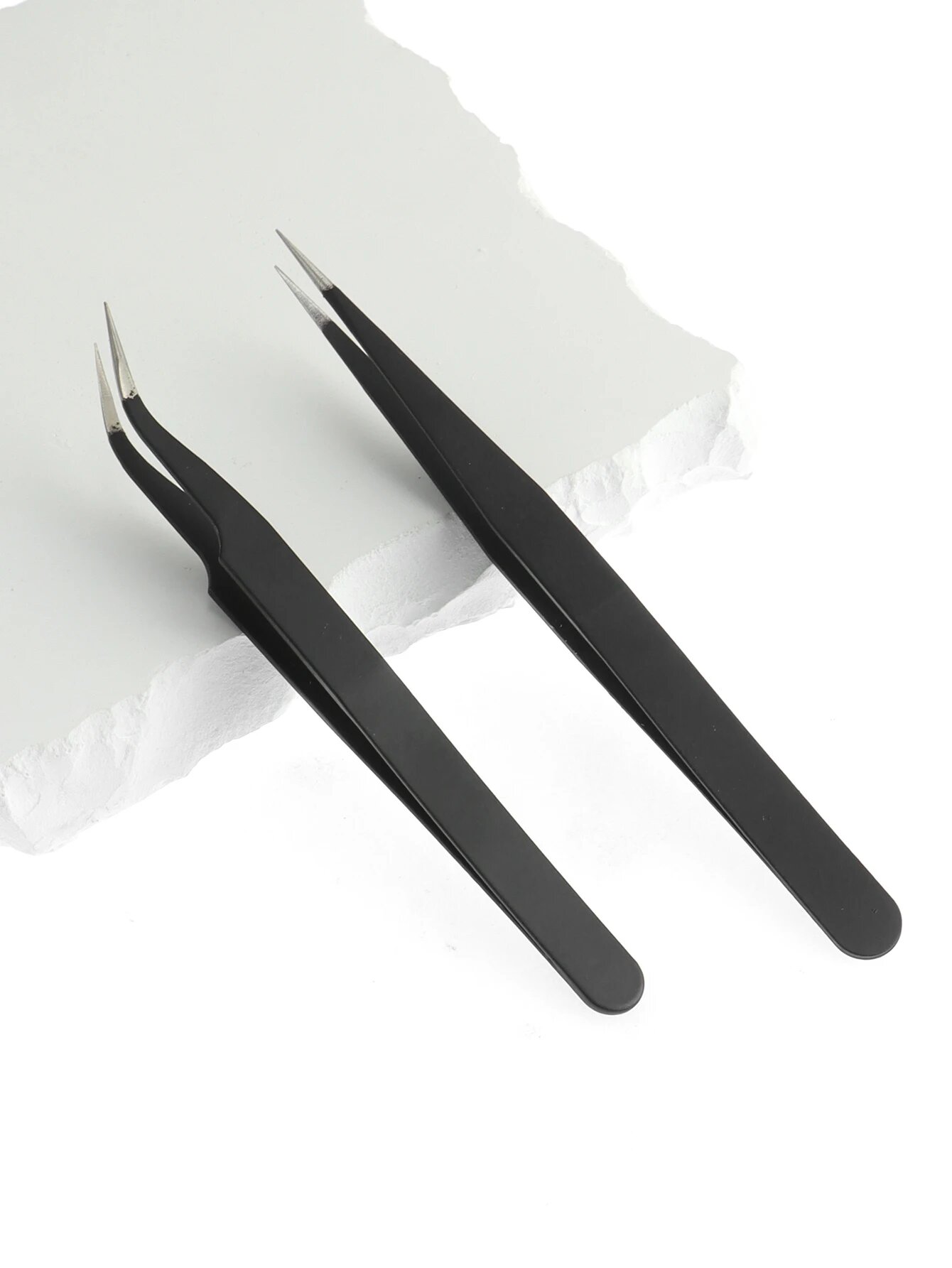Набор пинцетов Aogue из нержавеющей стали для наращивания ресниц 2pcs Tweezers