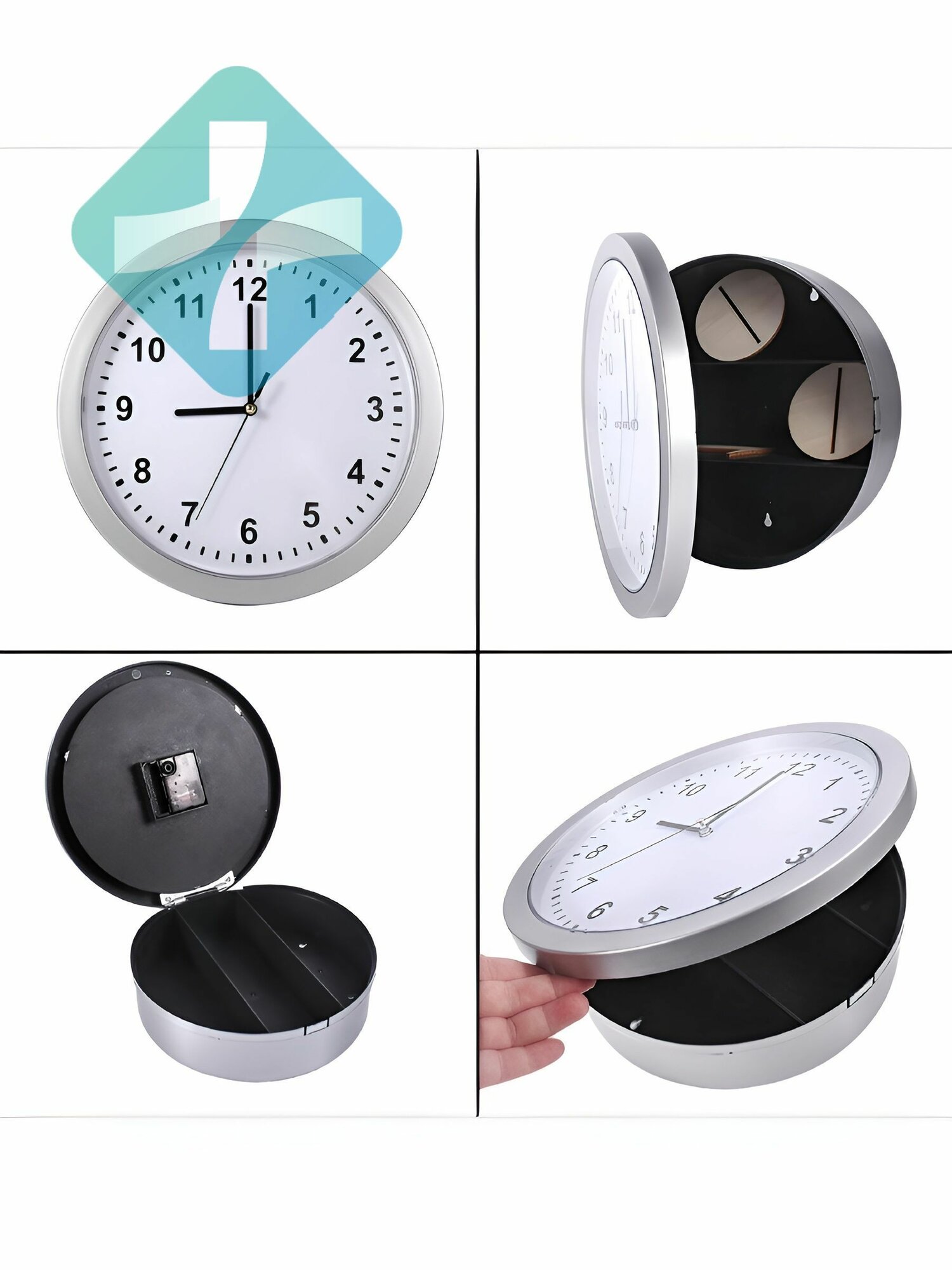 Секретные настенные часы с потайным сейфом для денег и украшений 0N