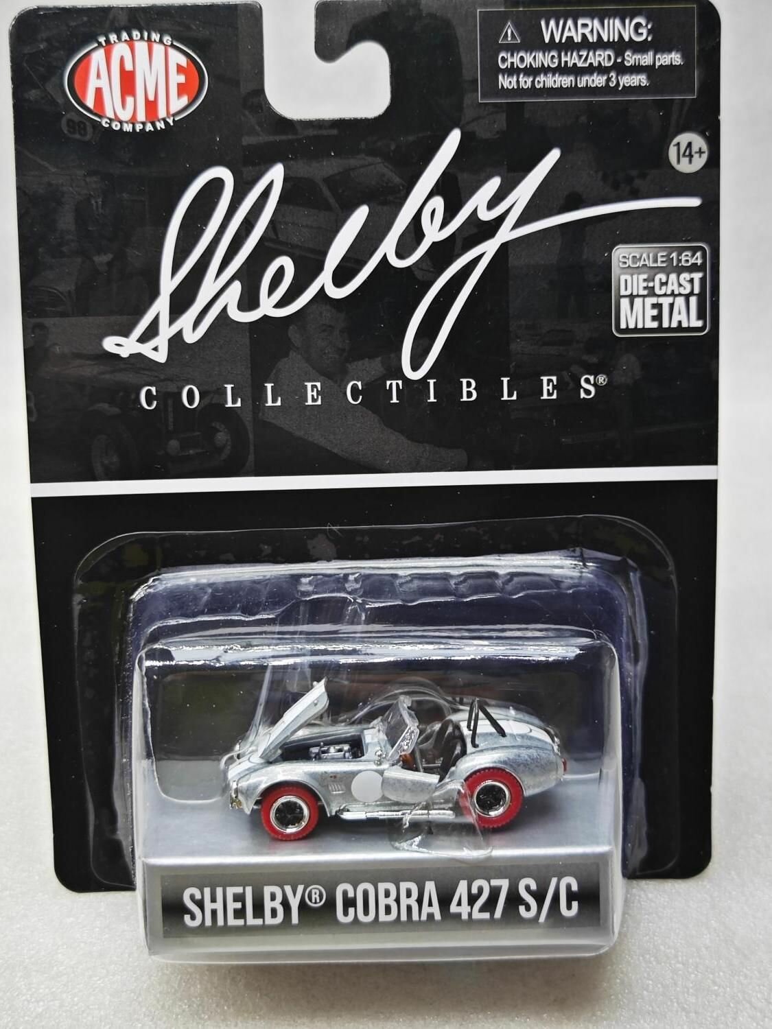 Машинка ACME 1/64 SHELBY COBRA 427 S/C Raw Machine Red wheel Die-cast Alloy Car Model Collection Toy Gift