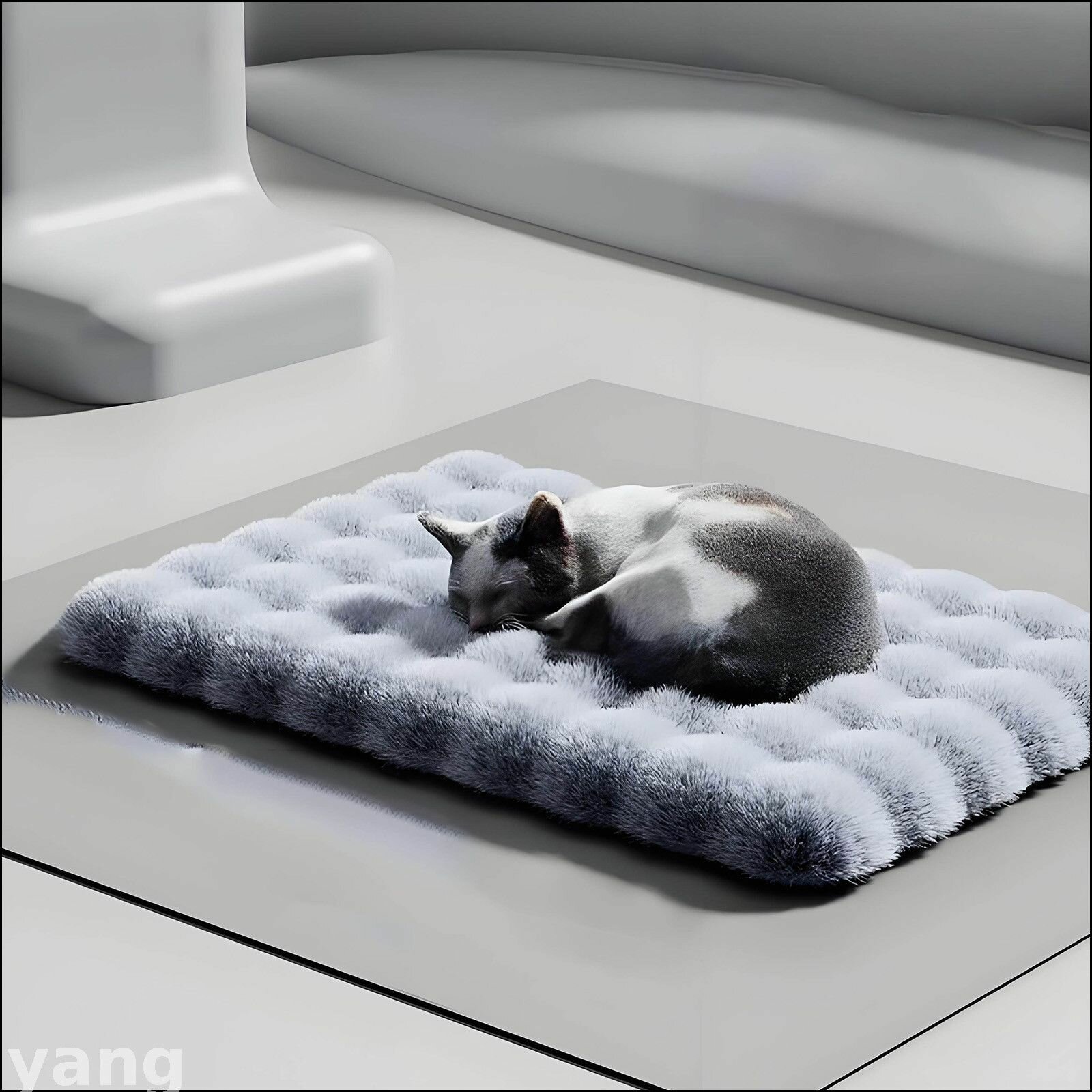 Прямоугольник 40 на 30 Искусственный кроличий мех, мягкая теплая подушка для домашних животных, кошачий и собачий домик