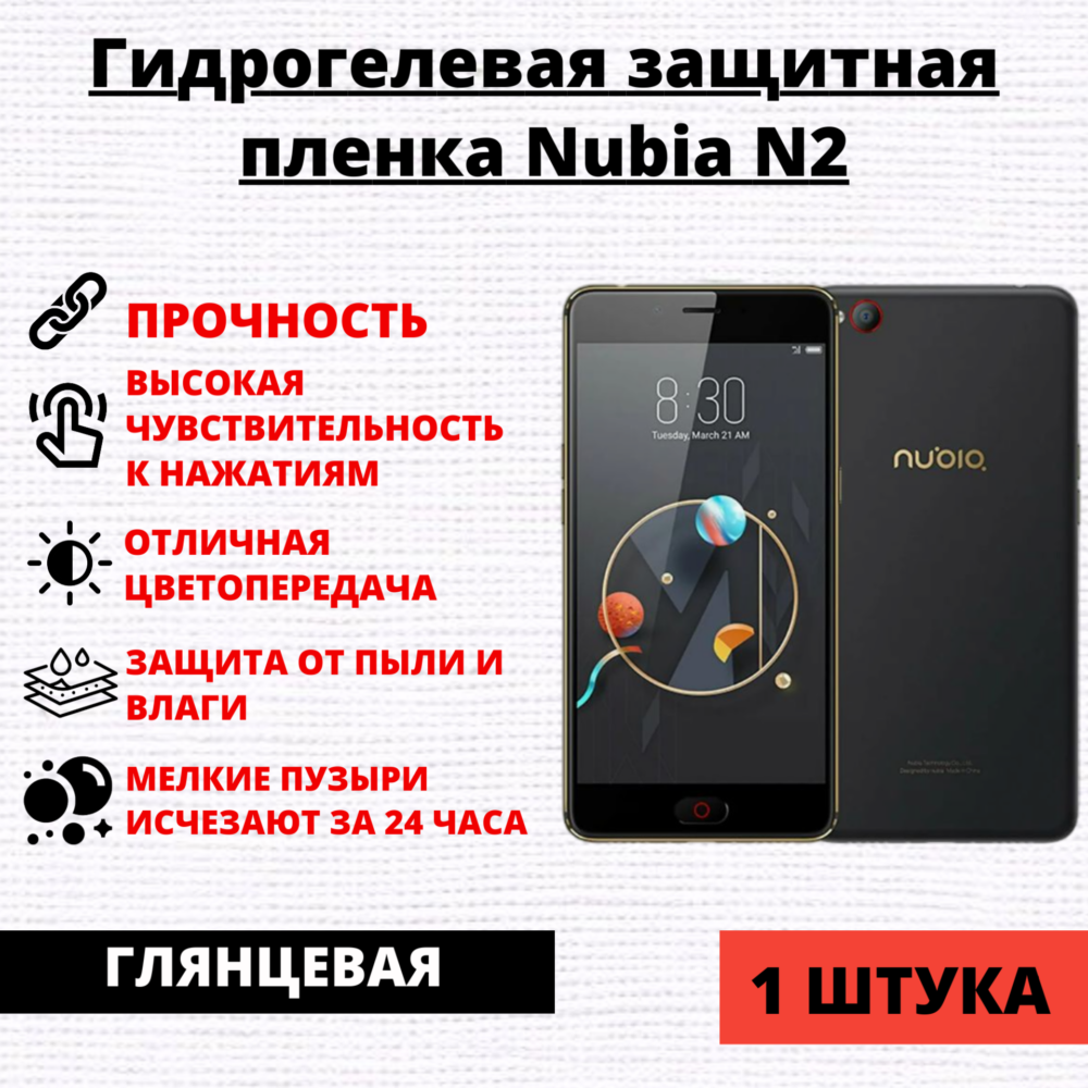 Гидрогелевая защитная пленка ZTE Nubia N2 (1 штука)