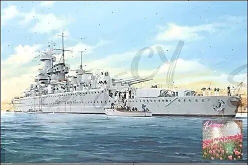 05316 Трумпетер 1:350 Адмирал граф Шпее (Admiral graf Spee) тяжелый крейсер. Сборная модель корабля