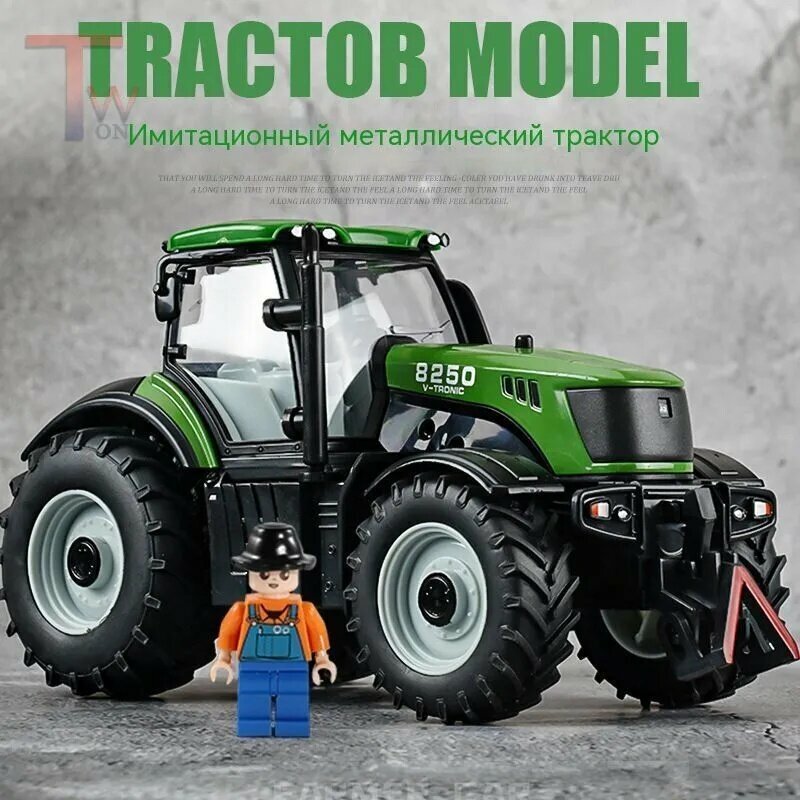 Металлический инженерный трактор-игрушка для мальчиков, реалистичная модель трактора,