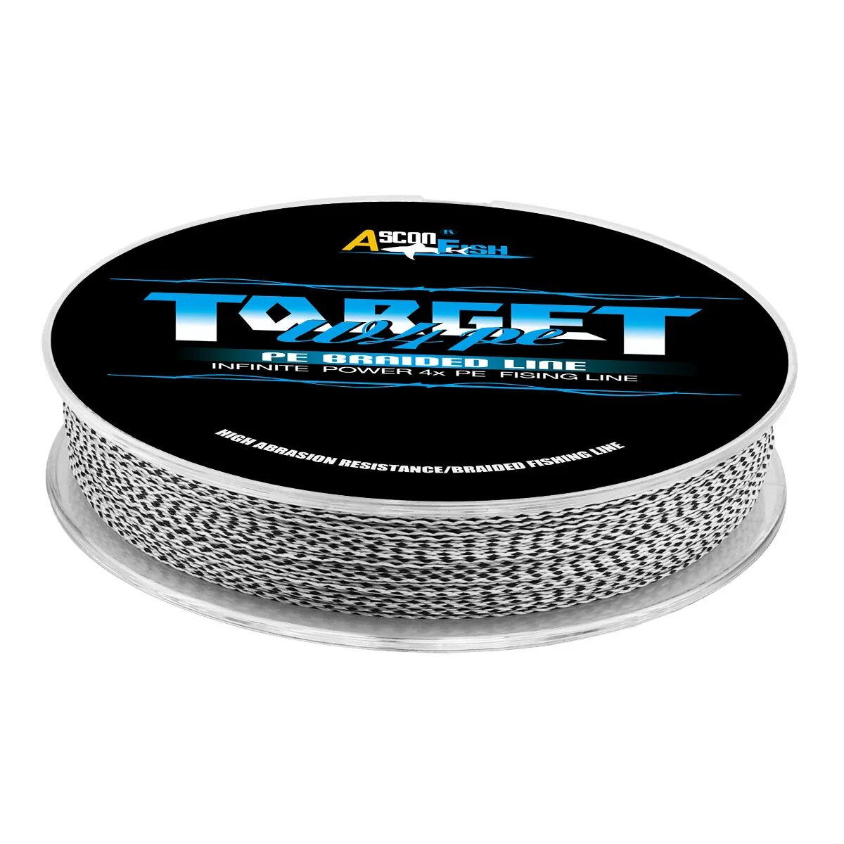 Плетеная леска ASCON FISH Target 4 нити, 300м, 0.20mm, серебряный