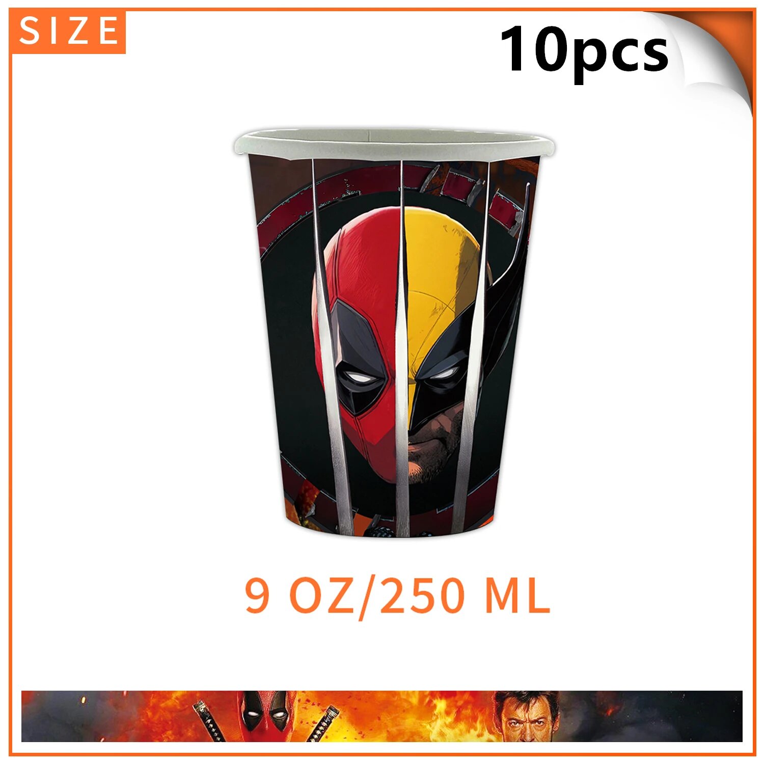Набор стаканчиков Deadpool и Wolverine, 10 шт, 250 мл