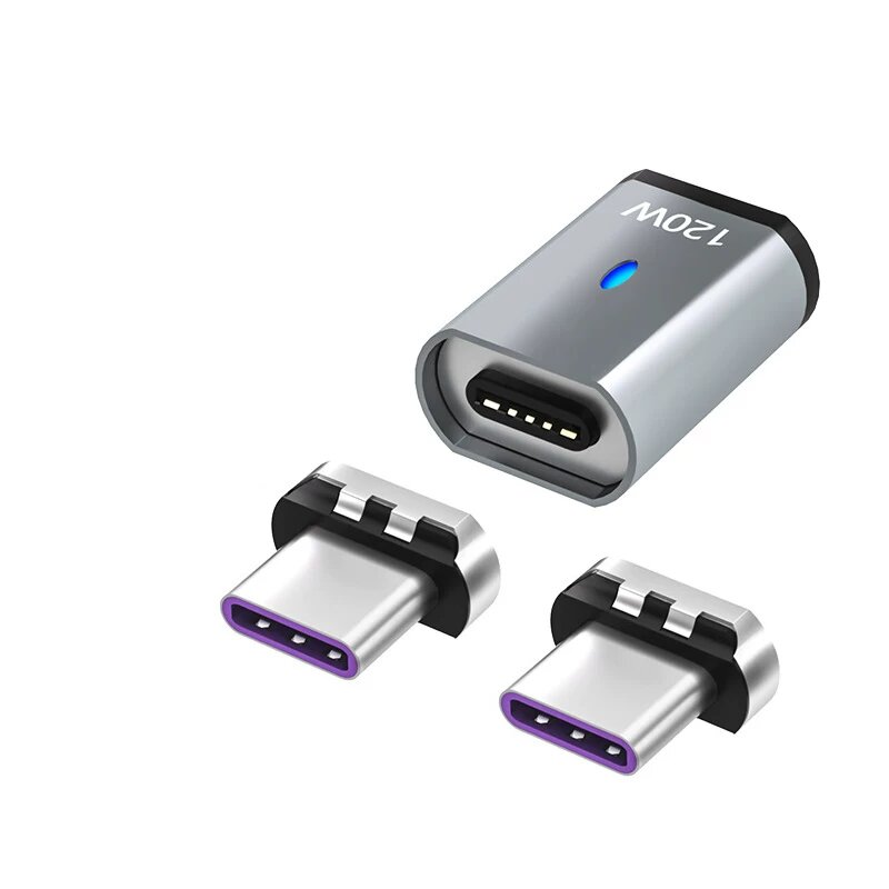 Адаптер USB-C к двойному Type-C с магнитной зарядкой для устройств iPhone и Android