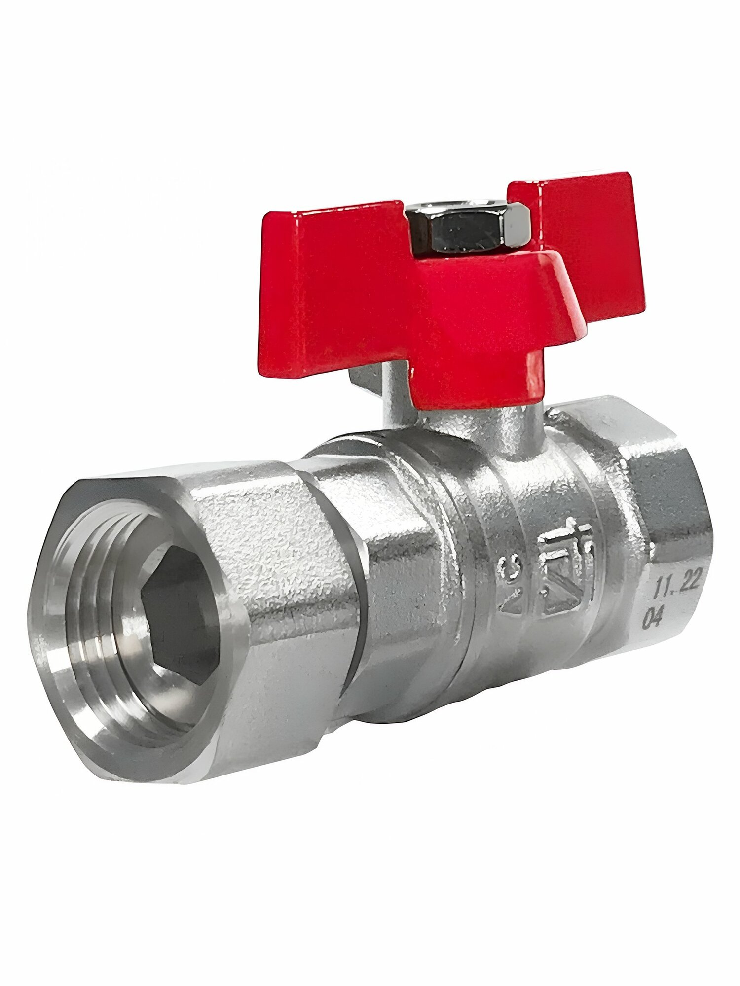 Кран для бытовых приборов STI 1/2' прямой с накидной гайкой, латунь, хром