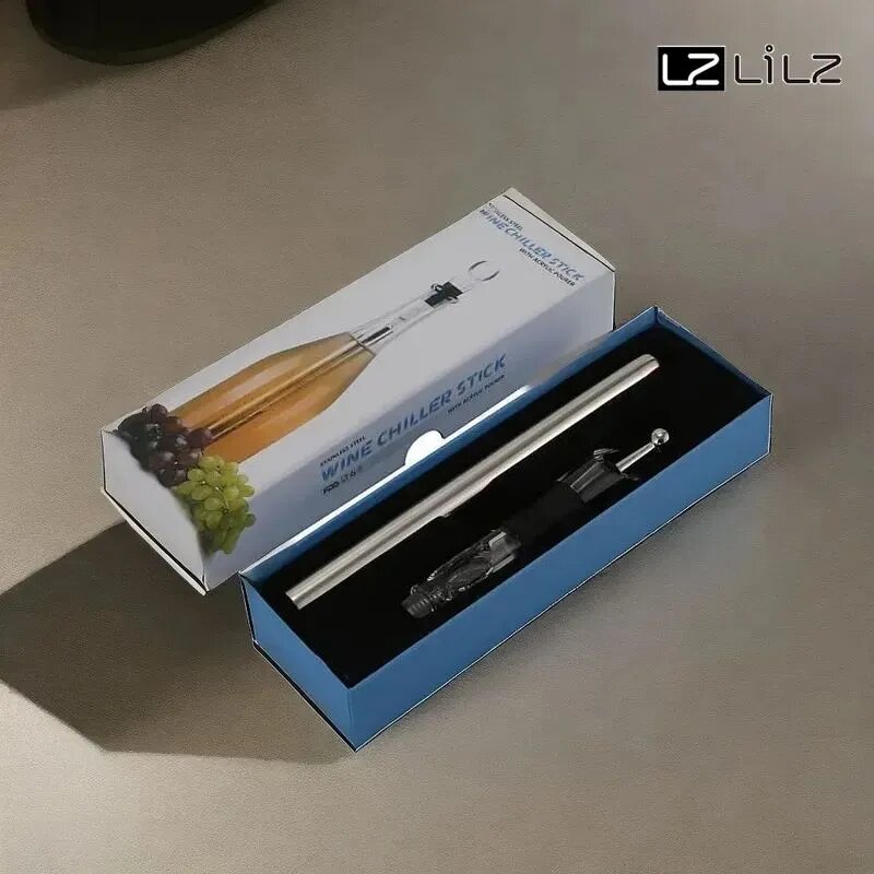 Аэратор для вина LZ Lilz, набор 3 в 1, из нержавеющей стали, серебристый, для белого и красного вина