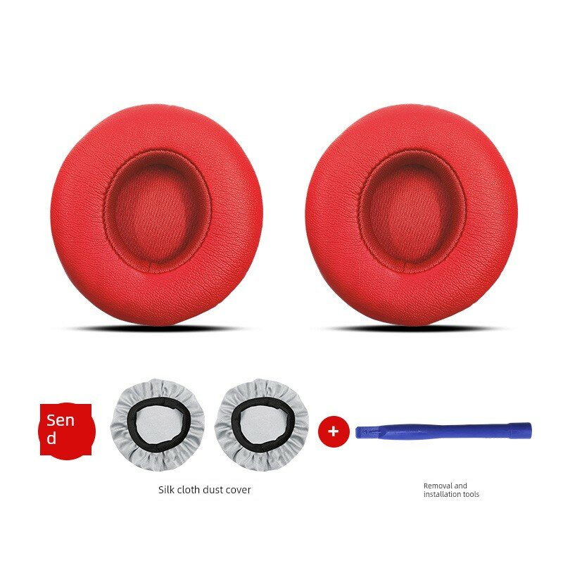 Накладка на наушники Beats Solo2/Solo3 Bluetooth беспроводная, цвет красный, из бархатной кожи
