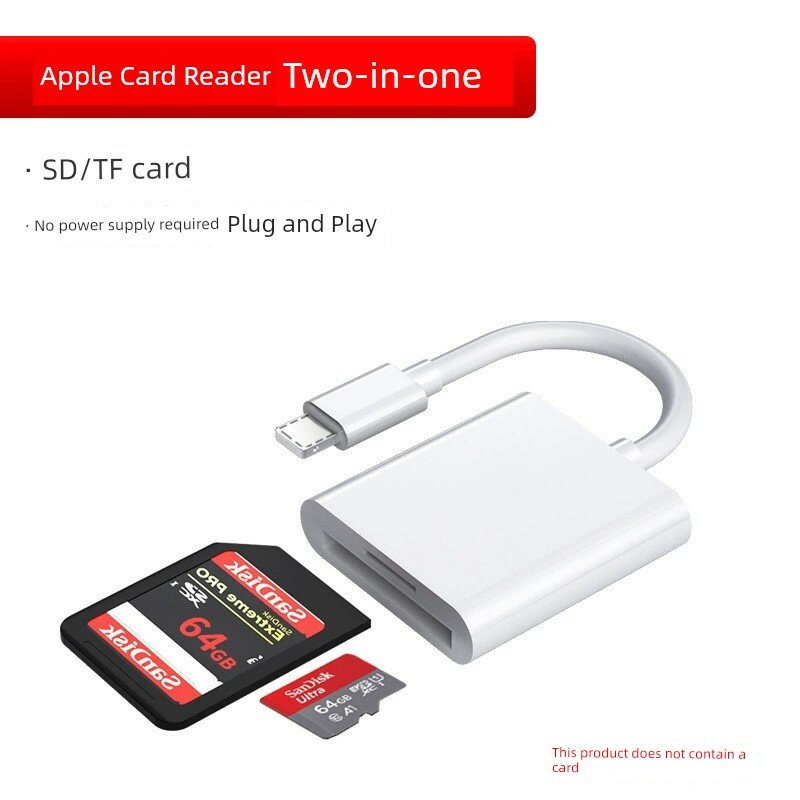 Карт-ридер SD/TF с разъемом Lightning для iPhone, двойное использование для карт SD и TF памяти