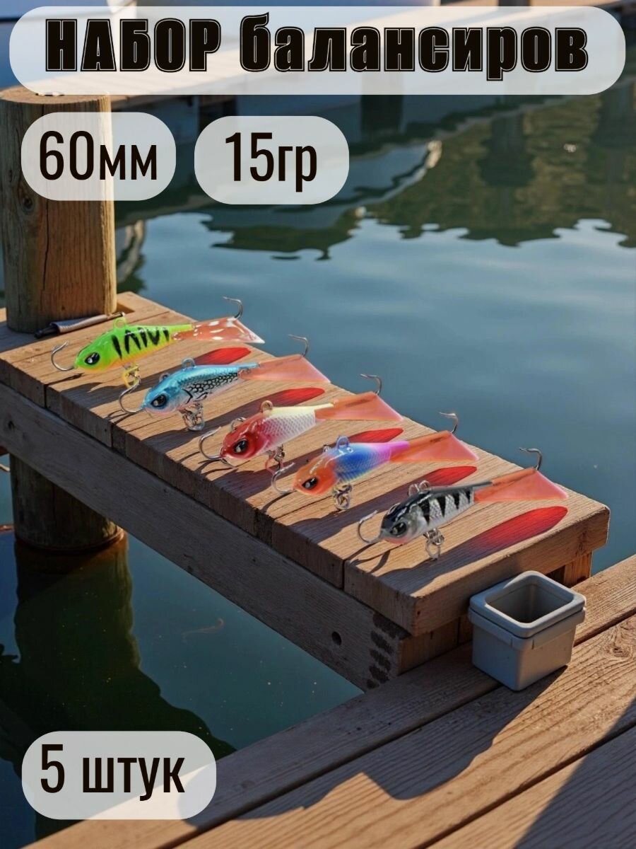 Набор балансиров Ирбитка, 5 шт, 60 мм, вес 15 гр