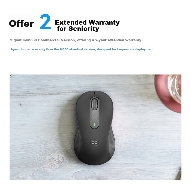 Logitech M650 Бизнес-класс беспроводная Bluetooth мышь для Apple и ПК двухрежимная комфортная для средней руки черная