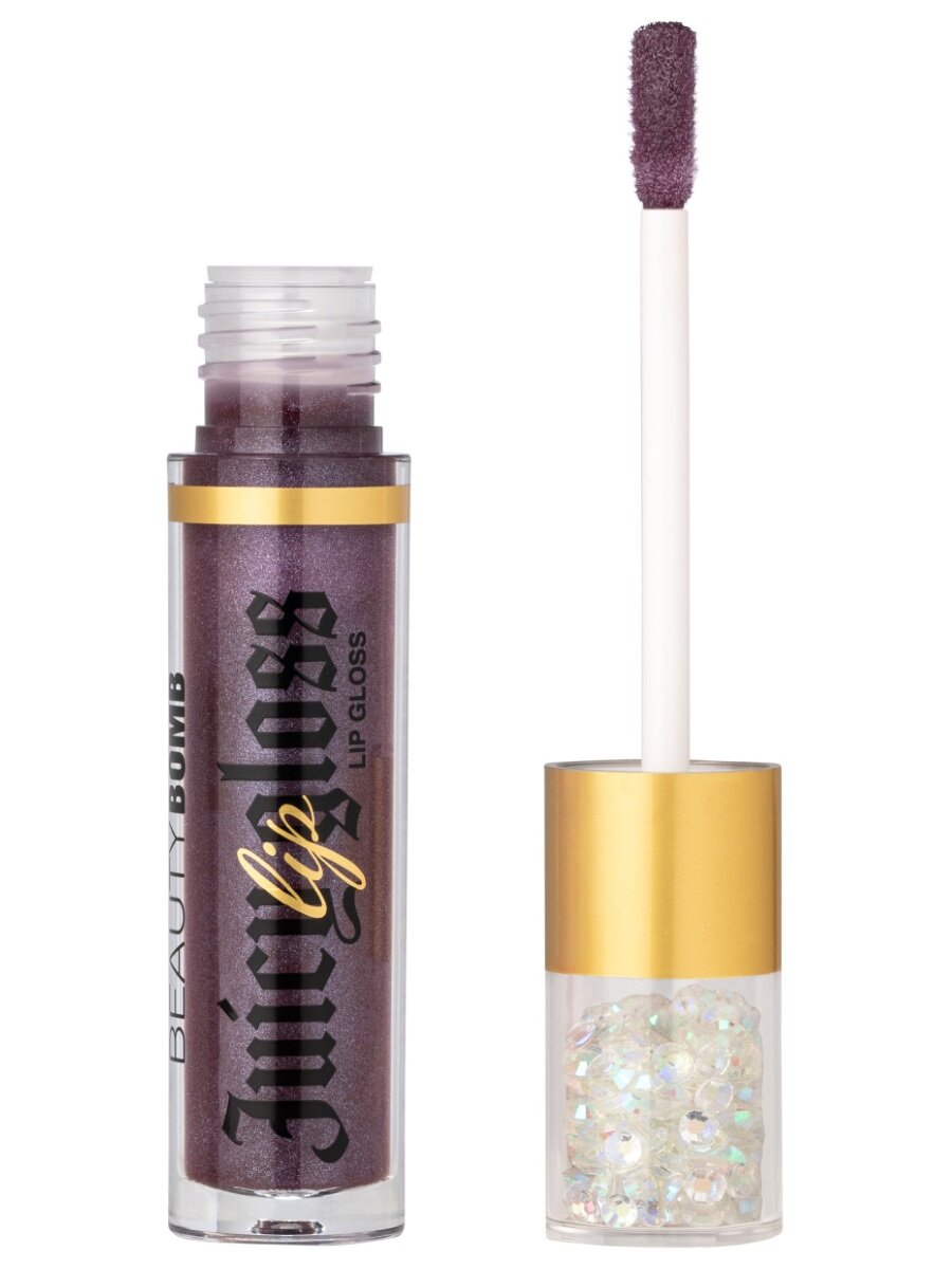 Блеск для губ Beauty Bomb Juicy, тон 15 Sparkle Vibe / темно-винный с блестками