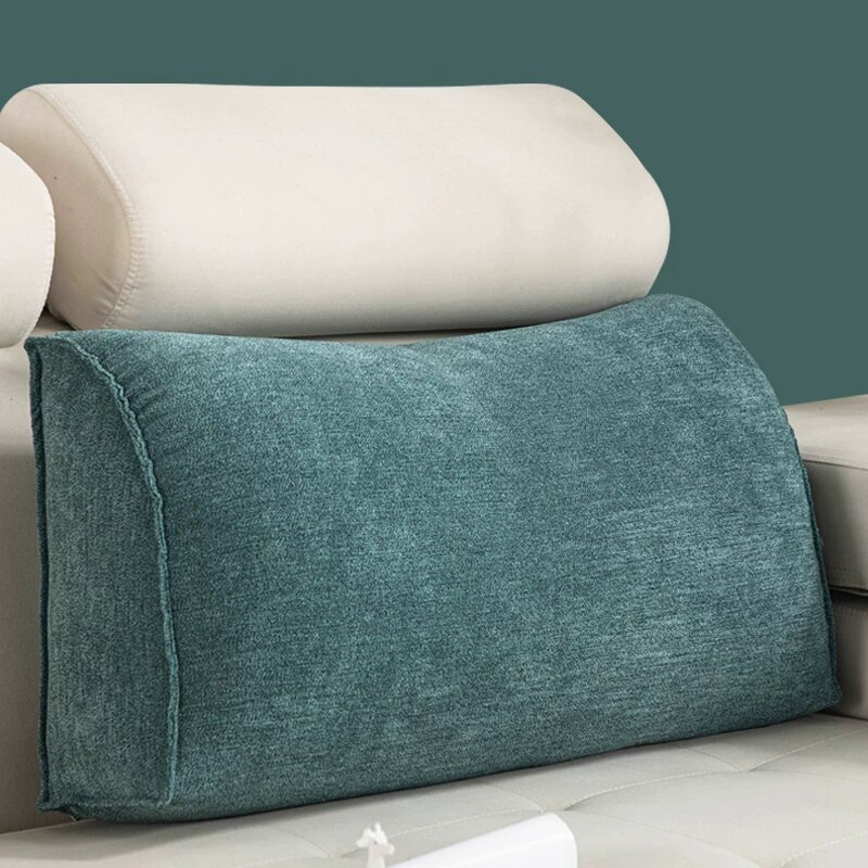 Xinpan Двусторонняя снежная велюровая подушка для поясницы, 70x35x17см - Изумрудно-зеленая для дивана, кровати или