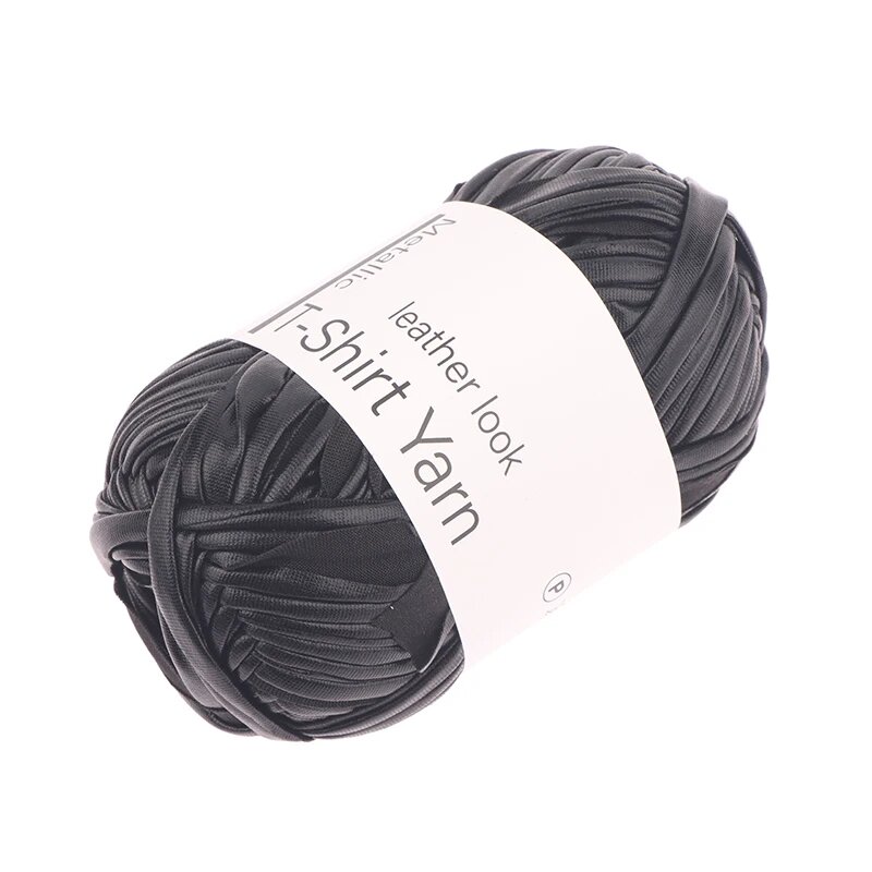 Черная пряжа T-Shirt Yarn имитация кожи 40 м