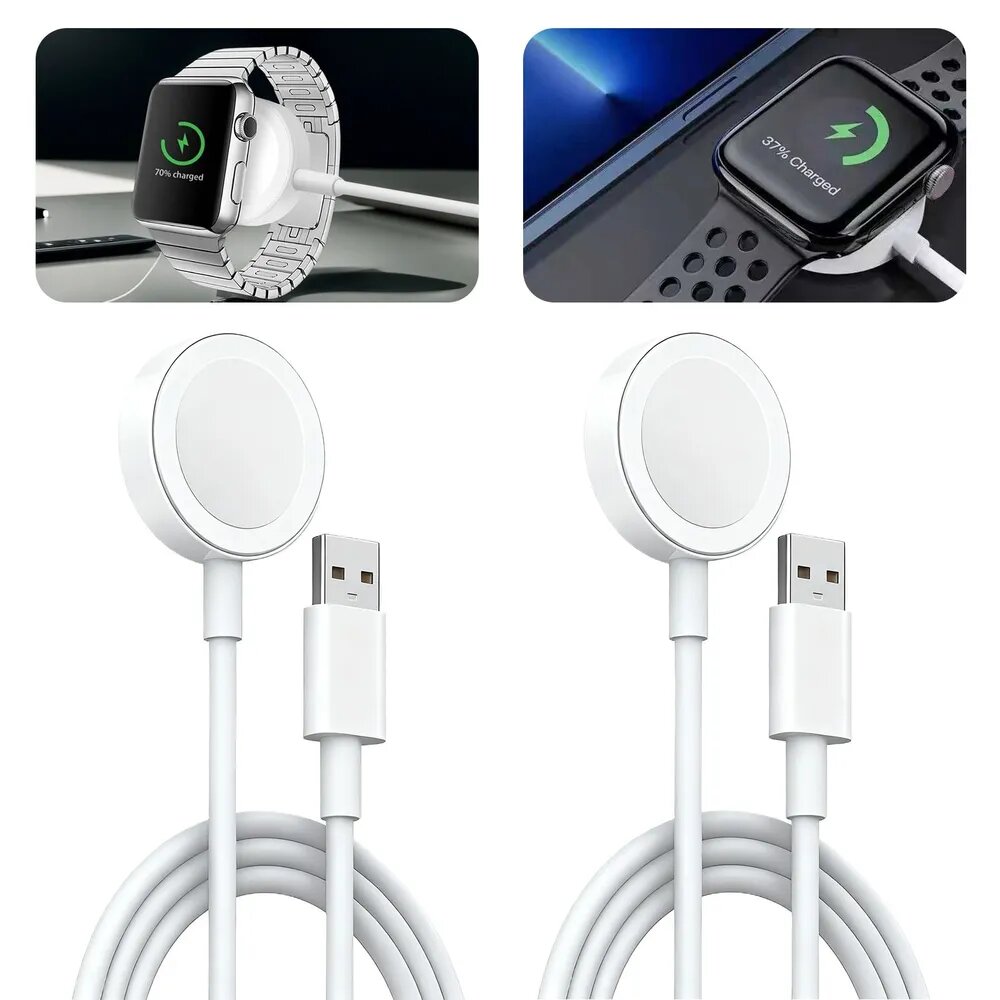 Беспроводное зарядное устройство для Apple Watch с магнитным креплением и USB-C