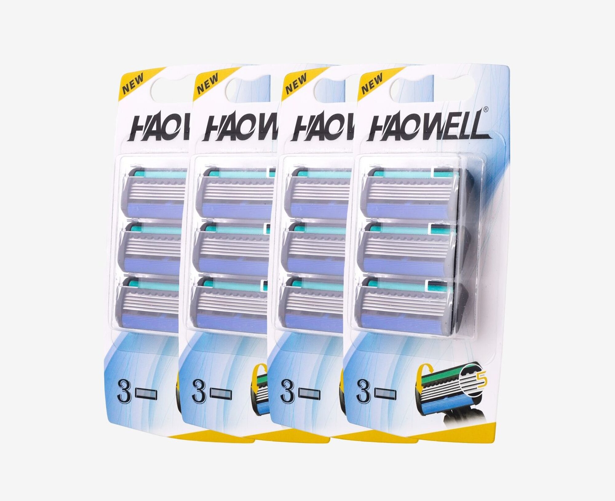 Сменные кассеты HAOWELL HW-B508, 5 лезвий, увлажняющая полоска