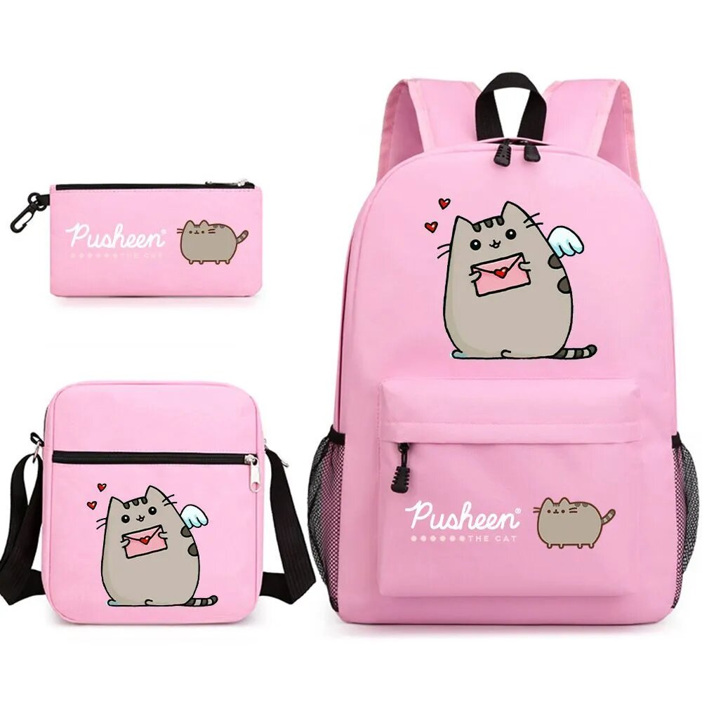 Pusheen Рюкзак школьный для девочек розовый брезент 45x35x12 см — фото 1