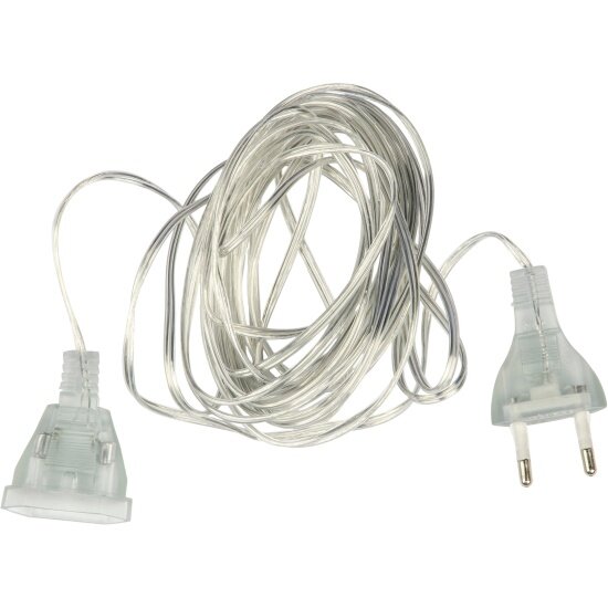 Удлинитель для подключения гирлянд Uniel UCX-Y25-100W-500 CLEAR, 5м. 100 Вт. Тип Y25. Прозрачный, UL-00010944