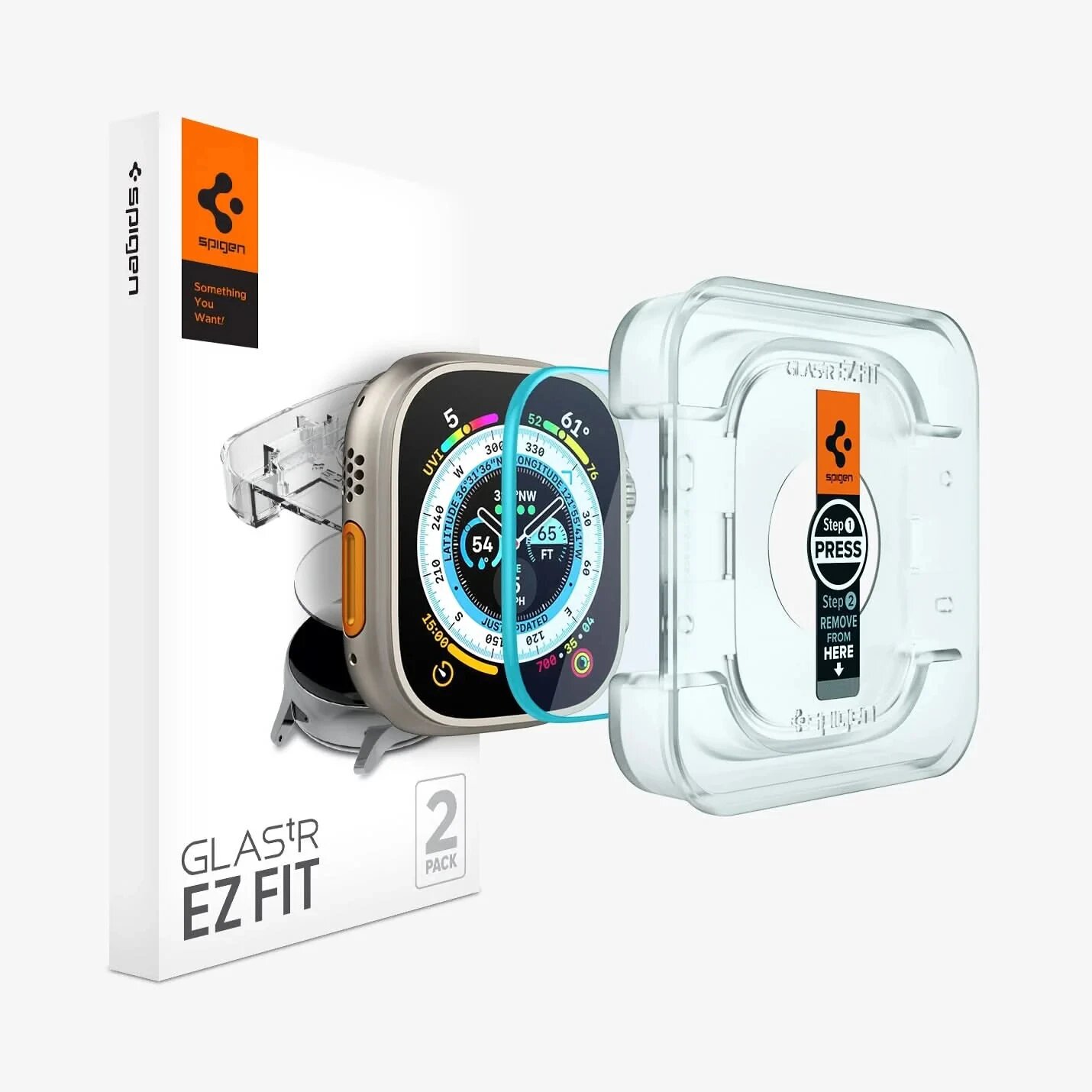 Spigen Glas.tR EZ Fit, Apple Watch Ultra 49mm, 2 шт