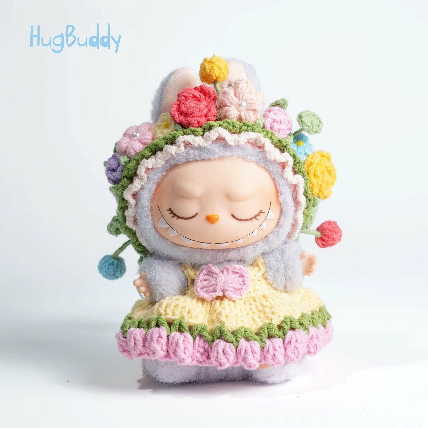 Комплект с цветком в волосы, юбкой, повязкой и бантом для кукол Labubu 15-17 см
