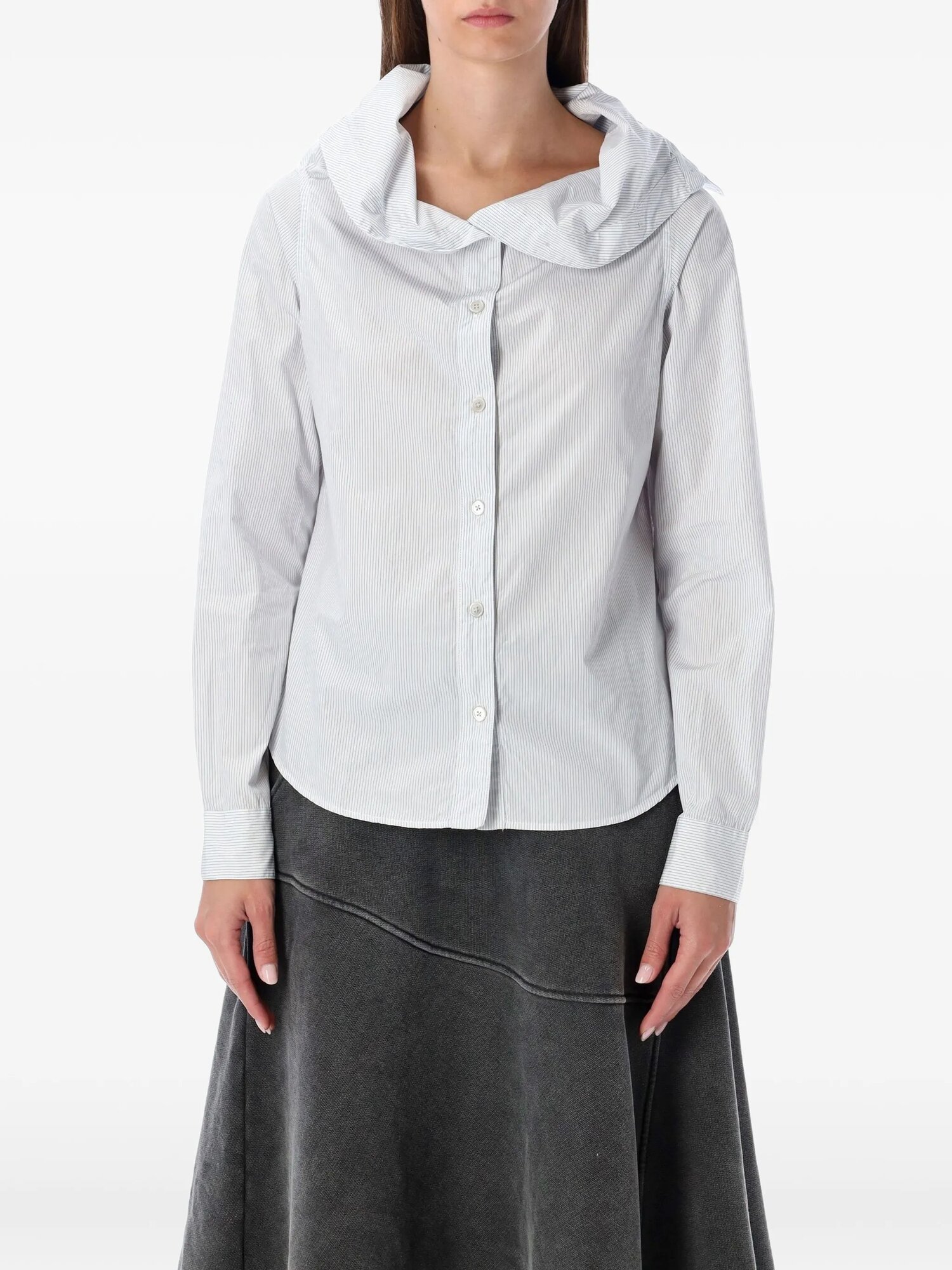 Рубашка Striped collapsed-collar shirt