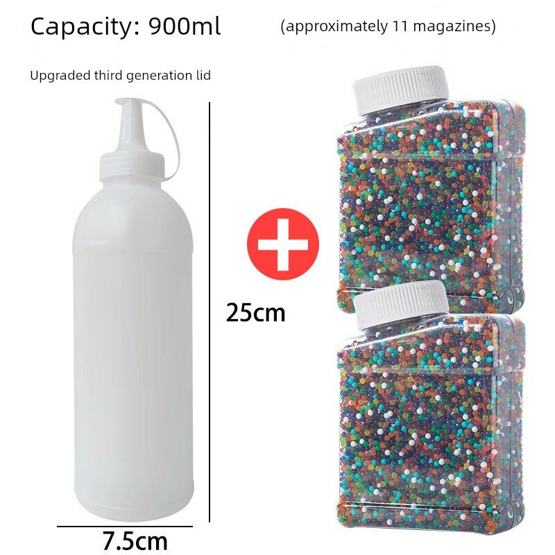 900 мл Белая Бутылка для Заполнения Пистолета с 2 Цветными Водяными Шариками для Тактических Тренировок