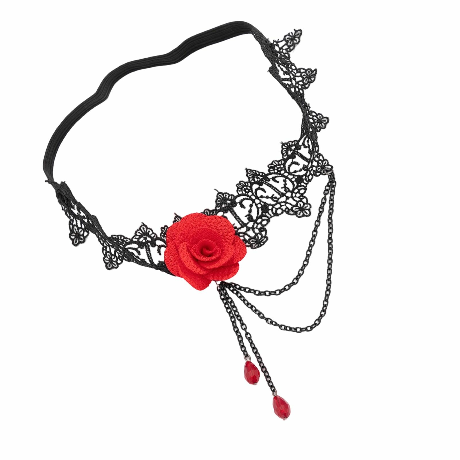 Женский эластичный пояс для бедра с цепью и кружевом в виде розы