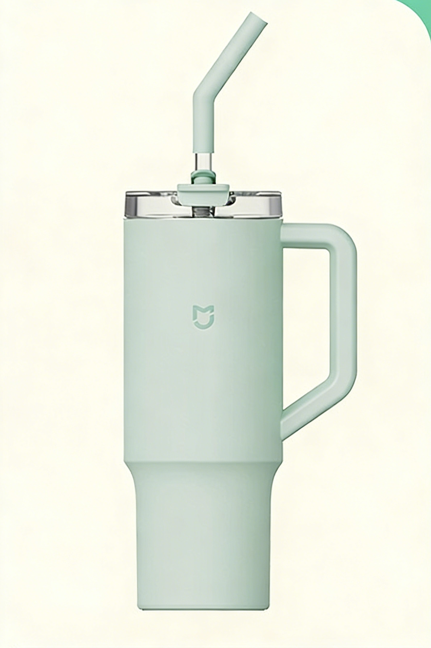 Термокружка Xiaomi Mi self-operated straw cup 1L (MJXGB01RM) (Мятно-зеленый)