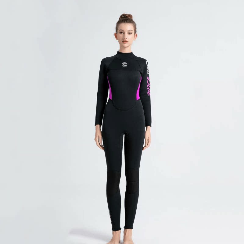 Женский водонепроницаемый теплозащитный сухой купальный костюм 3 мм, фиолетовый, размер XL - комфортный для плавания