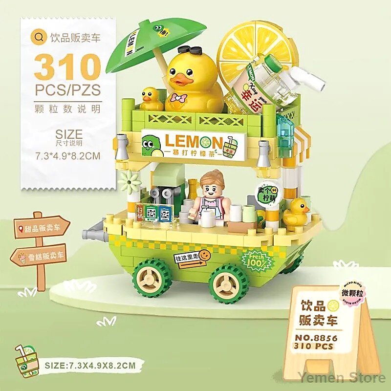 Конструктор Вид на улицу Loz Mini 8856 Тележка с лимонным чаем/Lemon tea cart , 310 деталей