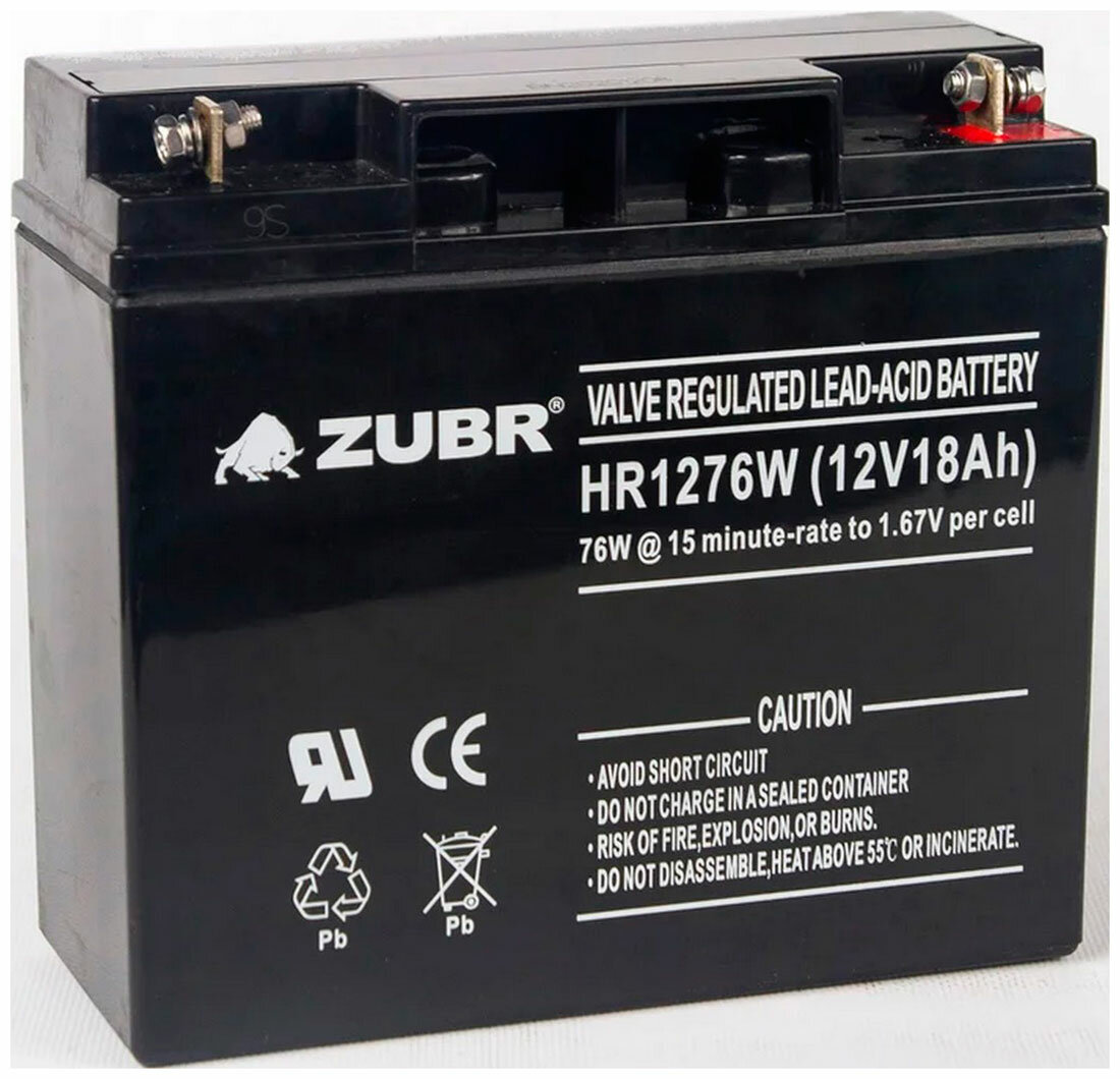 Аккумуляторная батарея Зубр HR12-76W 12V18Ah