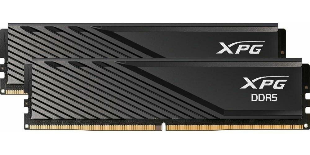 Оперативная память для компьютера 32Gb (2x16Gb) PC5-51200 6400MHz DDR5 DIMM CL32 ADATA XPG Lancer Blade Black AX5U6400C3216G-DTLABBK