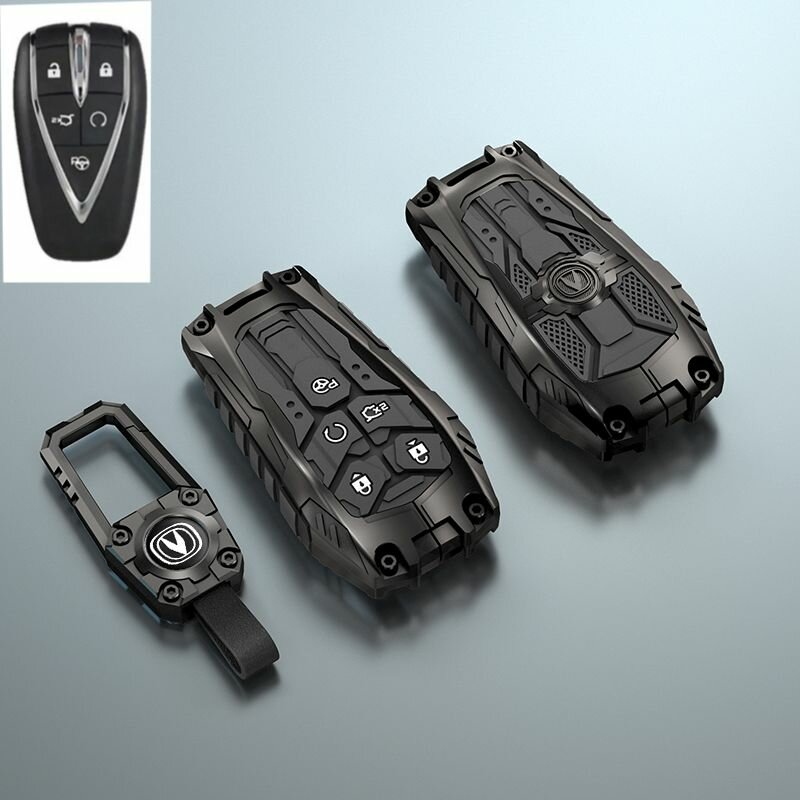 Чехол для автомобильного ключа Changan UNIT UNIK CS35 CS55 CS75 PLUS, Oshan X7 X5 — кожа и цинковый сплав, с цепочкой