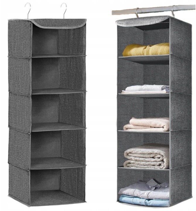 Подвесной органайзер SONGMICS с 5 карманами 30 x 30 x 90 см цвет темно-серый 6509210983