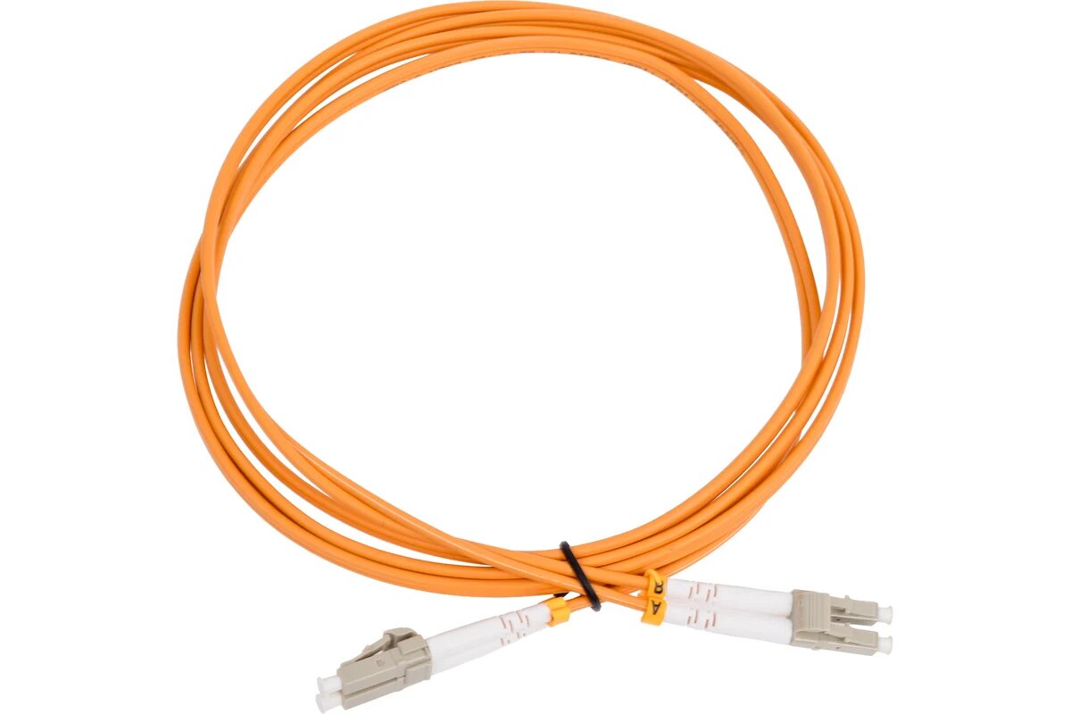 Оптический шнур Cabeus LC‑LC 62,5/125 мм 2 м оранжевый LSZH с UPC полировкой и маркировкой полярности