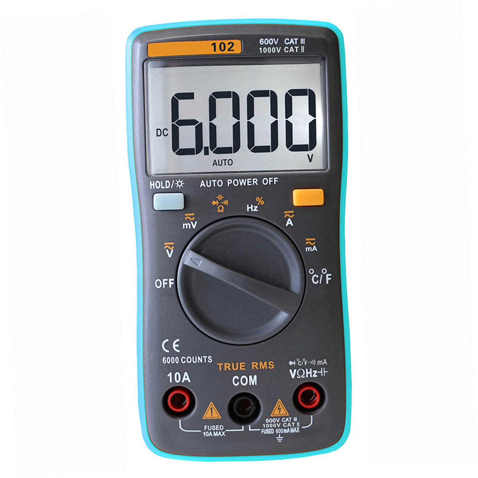 Richmeters RM102 True RMS Многофункциональный ЖК -дисплей цифровой мультиметровой мультиметровый DMM DC -ток переменного тока сопротивления сопротивления устойчивости диода емкость температура температуры измерения.