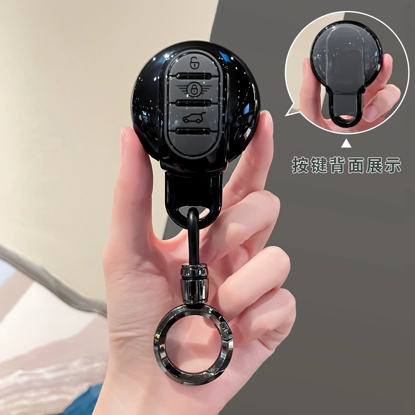 Чехол для ключей BMW MINI COOPER, MINI CLUBMAN, MINI COUNTRYMAN — премиум-класс, для мужчин и женщин 【Стиль D】Глянцевый