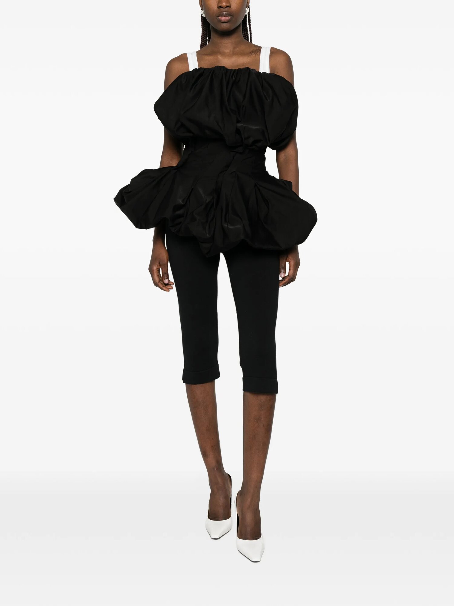 Блуза MAGDA BUTRYM Pleated blouse, размер 38, black / black — фото 1