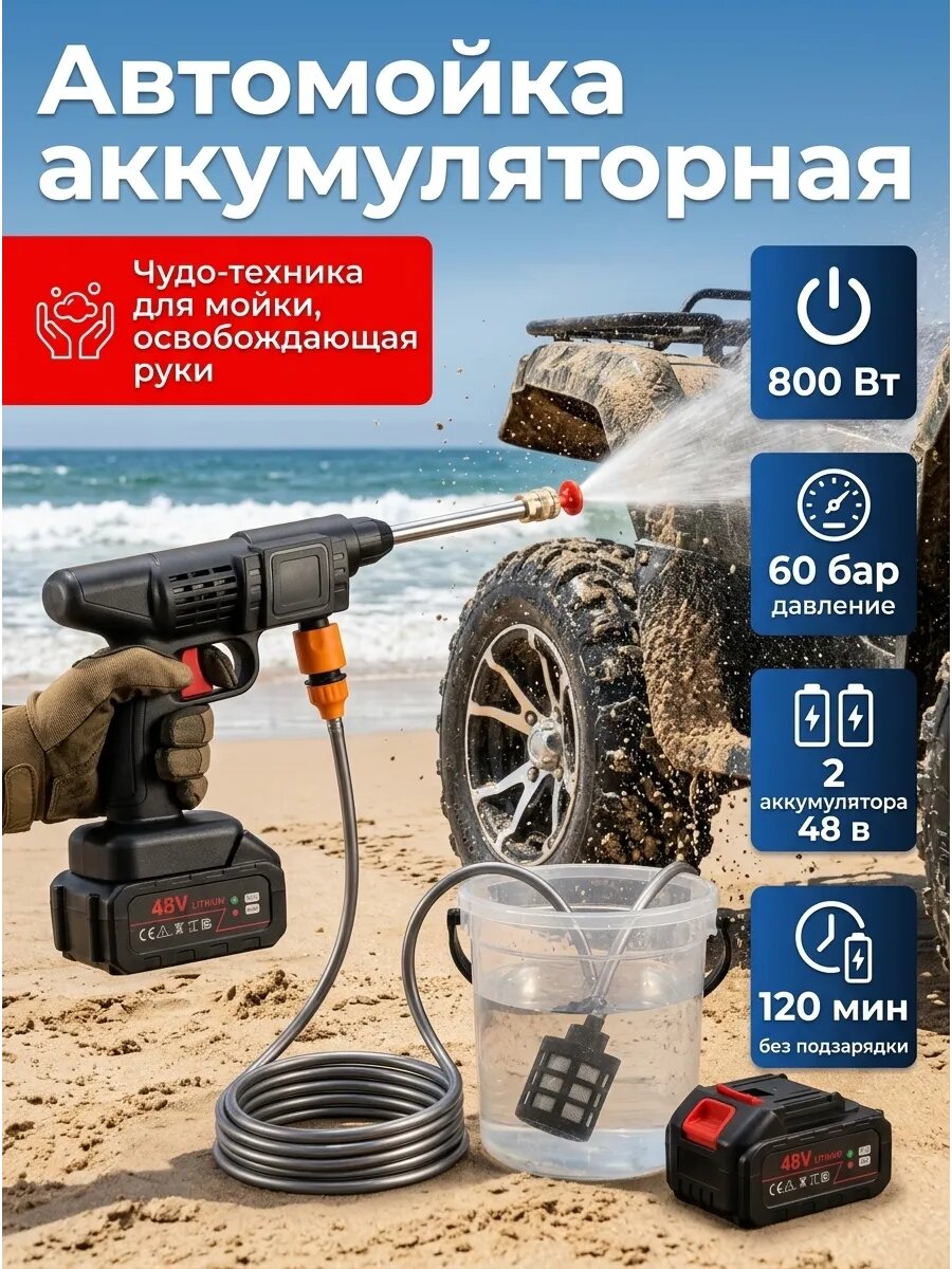 Мойка высокого давления аккумуляторная для автомобиля