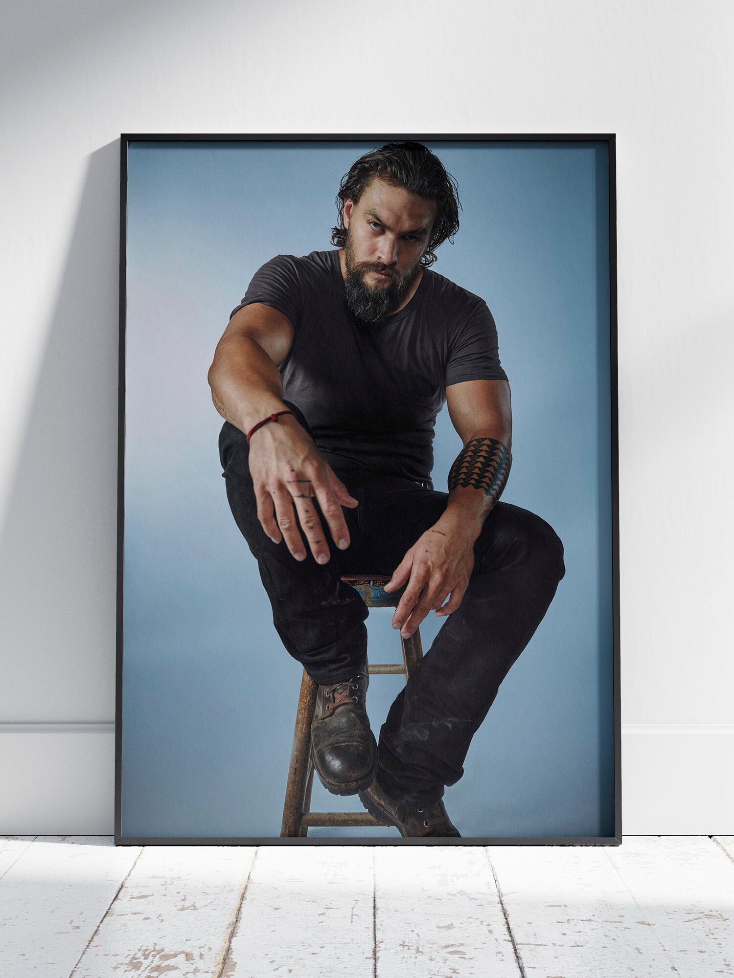 Плакат на стену для интерьера Джейсон Момоа (Jason Momoa 9) - Постер по актеру фильма, кино, сериала формата A4 (21x30 см)
