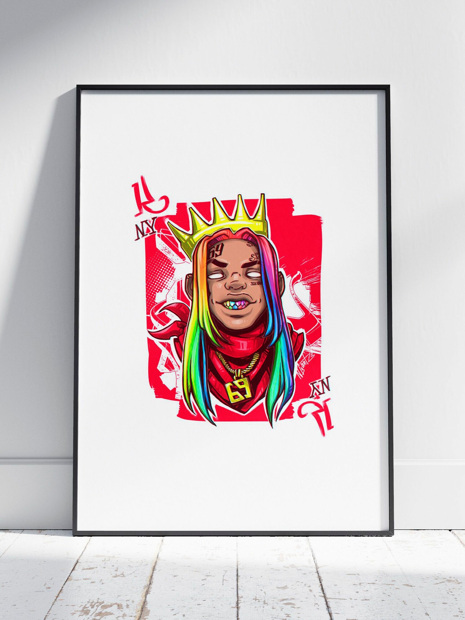 Плакат на стену для интерьера Сикснайн - Tekashi 69 (6ix9ine 4) - Постер по музыке и артисту формата A4 (21x30 см)