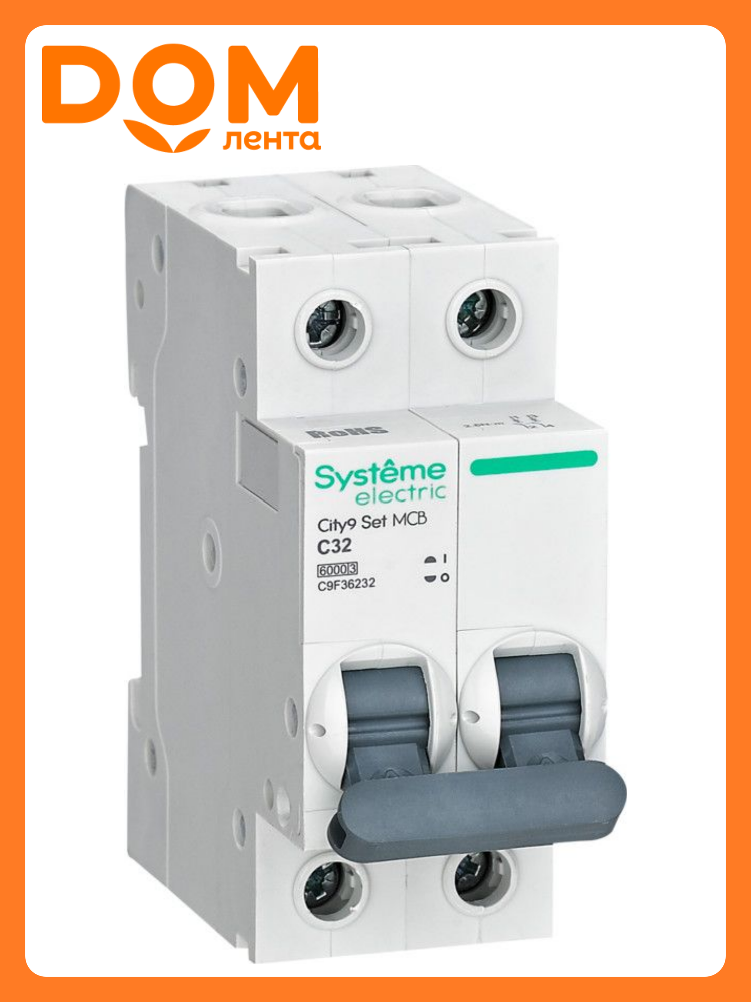 Выключатель автоматический 2п City9 Set (АВ) С 32А 6кА 230В SE C9F36232