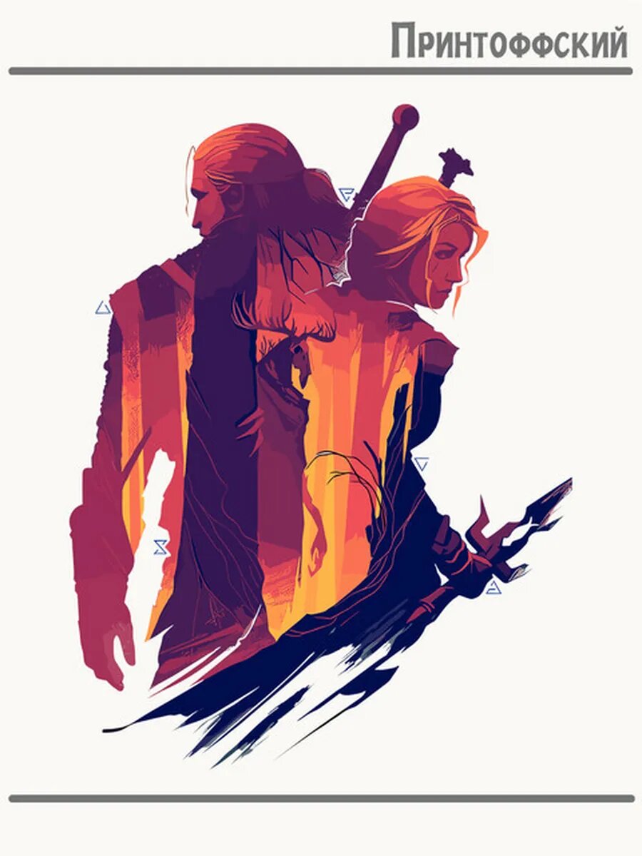 Термонаклейка для одежды и аксессуаров DTF-печать Ведьмак The Witcher