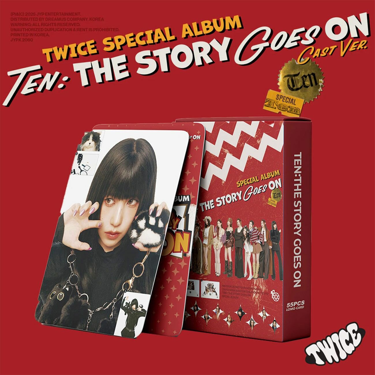 VOFIRROB TWICE TEN THE STORY GOES ON Специальный альбом, 55 ломо-карточек, K-POP мини-фотокарточки, коллекционный постер 2025 года 55 карточек K-POP коллекция постер 2025 года набор мини-фотокарточек