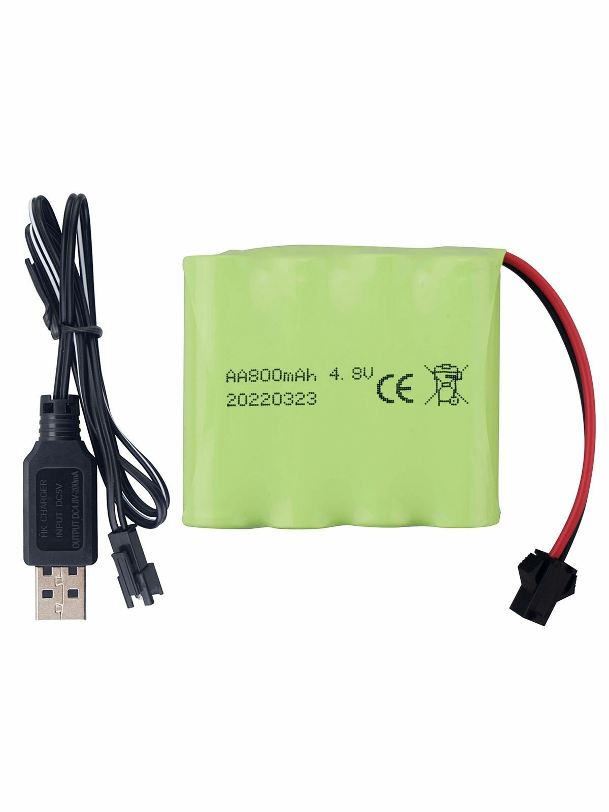 1 разъемных аккумуляторов SM-2P емкостью 4,8V 800мАч и 1 USB зарядная линия для дистанционно управляемых игрушечных автомобилей, грузовых автомобилей, экскаваторов A240 A241 A230 A120 A130 E562 E326