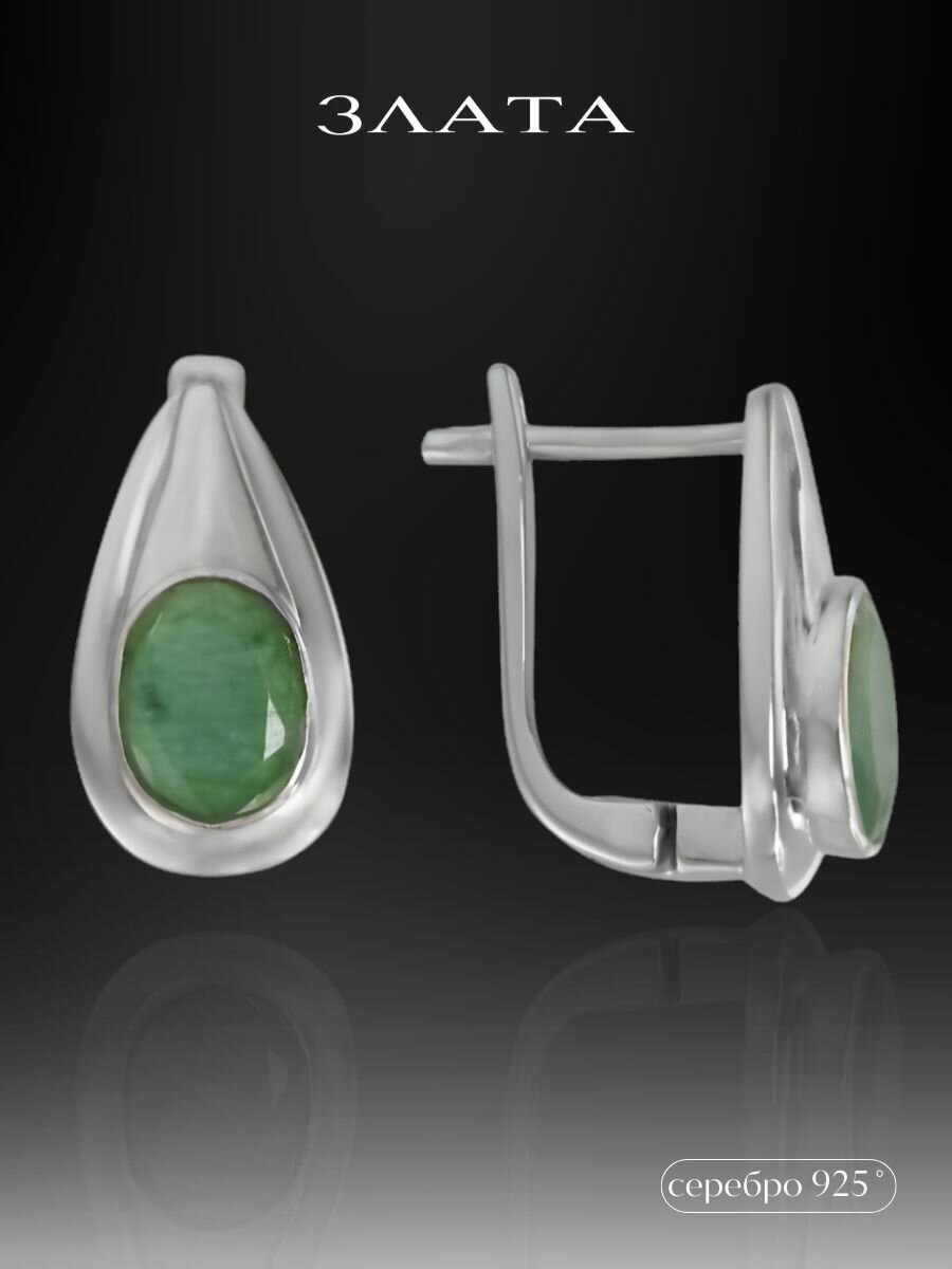 Серьги, серебро, 925 проба, родирование