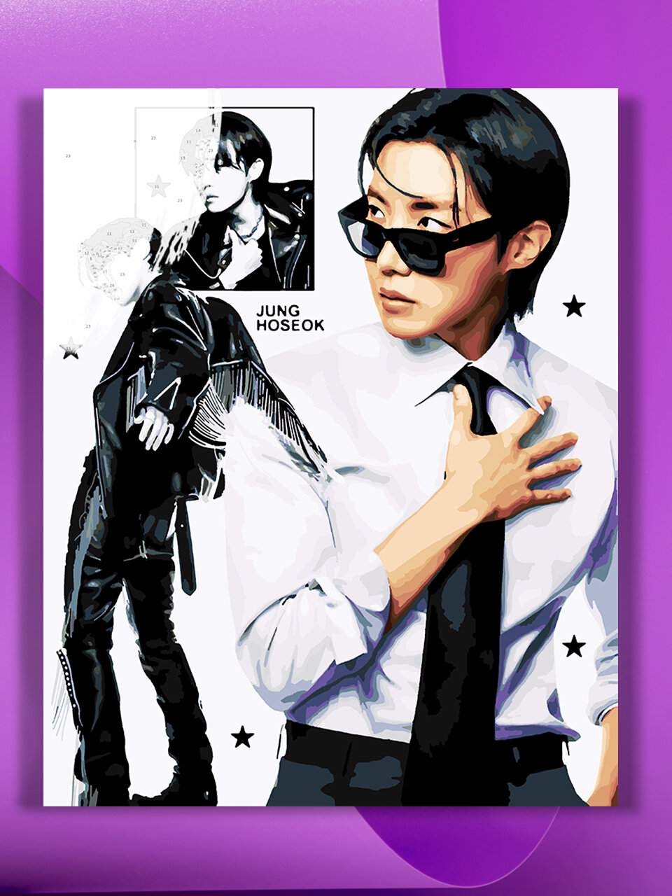 Картина по номерам на холсте BTS Jung Hoseok, 30 х 40 см