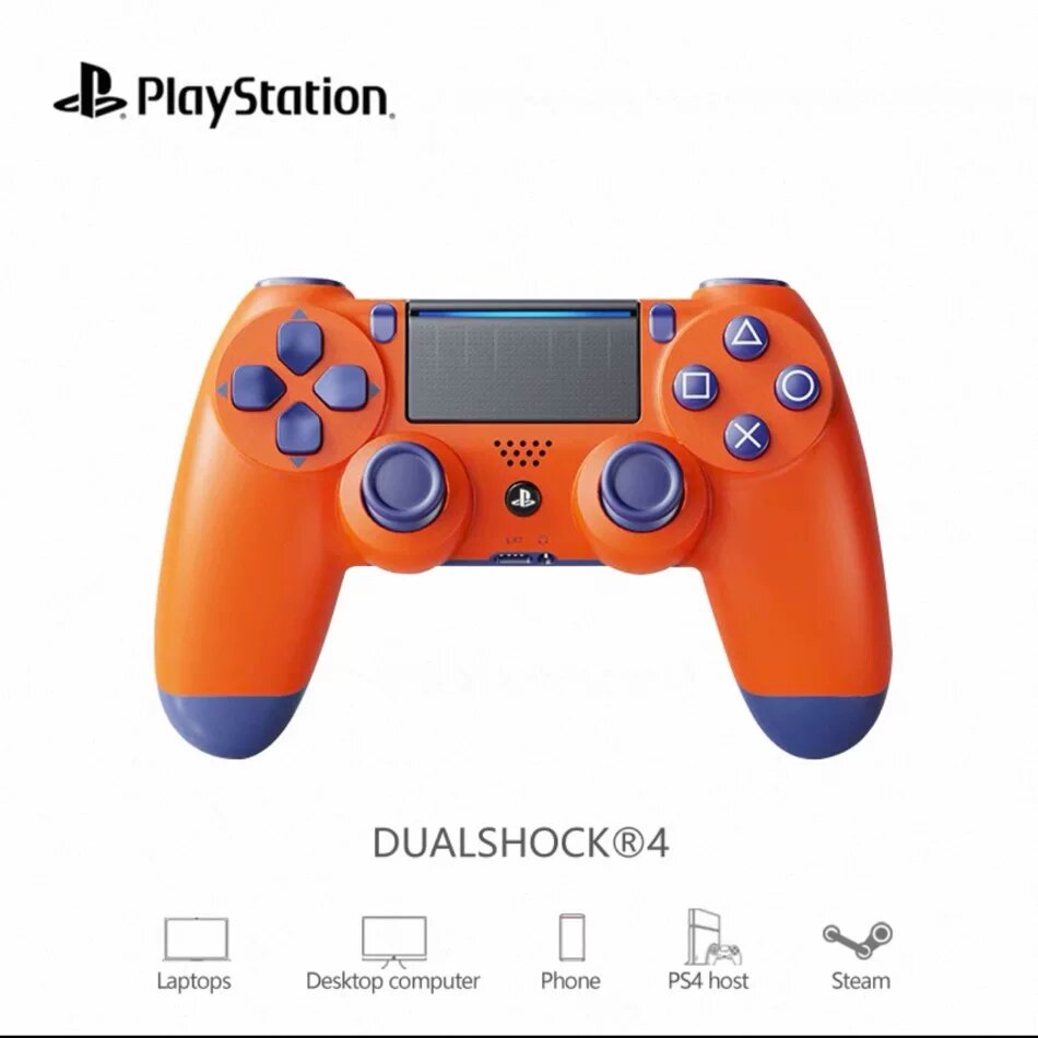 Официальный новый PS4 DualShock 4 беспроводной Bluetooth-контроллер для ПК и PlayStation - Оранжевый