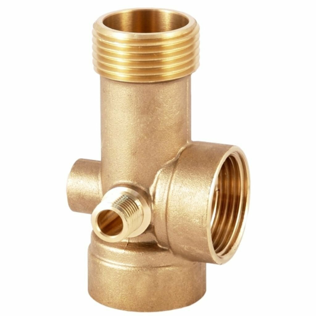 Штуцер 5-ти выводной Jemix TBC3-5 WAYS 1"х1"х1"х1/4"х1/4" для насоса и систем водоснабжения, латунный соединитель